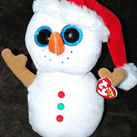Ty | Toys | Ty Beanie Boo Scoops The Snowman Plush Medium | Poshmark
